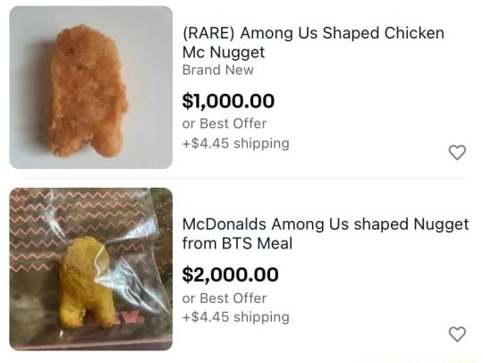 (RARE) Among Us Shaped Chicken Mc Nugget Brand New $1,000.00 or Best ...
