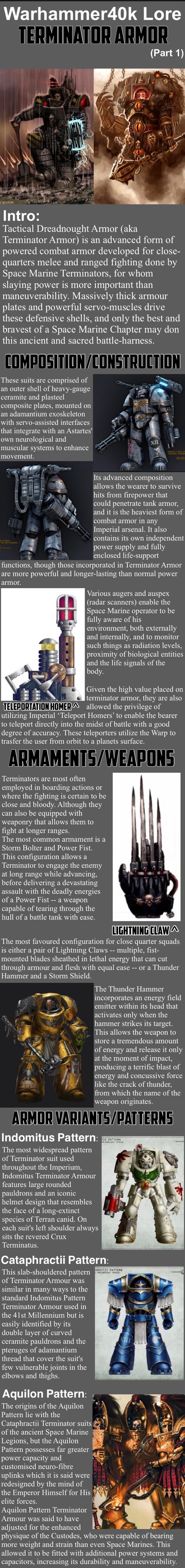 Warhammer40k Lore TERMINATOR ARMOR (Part 1) Intro: Tactical Dreadnought ...