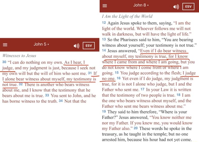 John Witnesses to Jesus 30 "TT can do nothing on my own. As hear, I ...