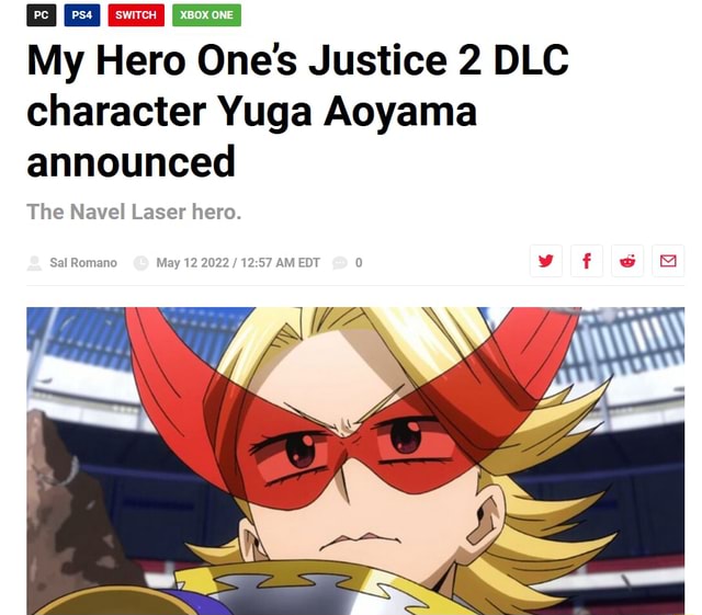 My Hero One's Justice 2 DLC character Yuga Aoyama announced The Navel ...