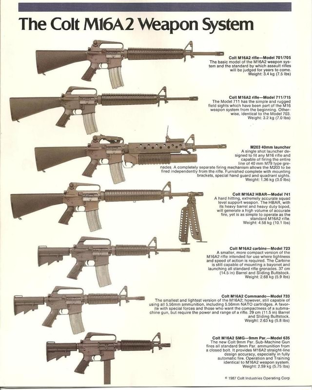 The Colt MI6A2 Weapon System Colt M16A2 rifle-Model The basic model of ...