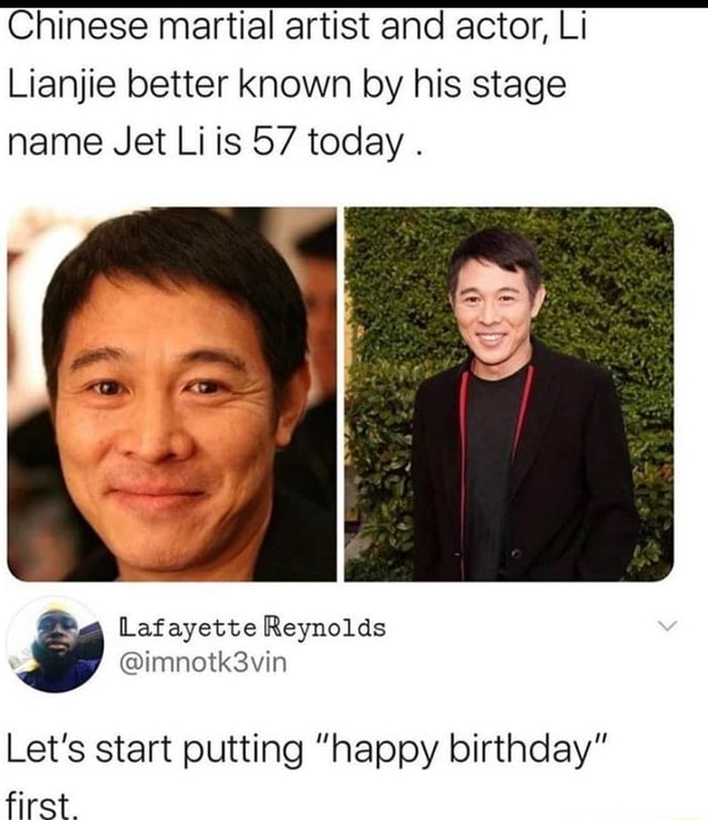 Chinese martial artist and actor, Li Lianjie better known by his stage ...