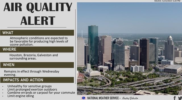 AIR QUALITY ALERT WHAT WHERE WHEN 'Atmospheric conditions are expected ...
