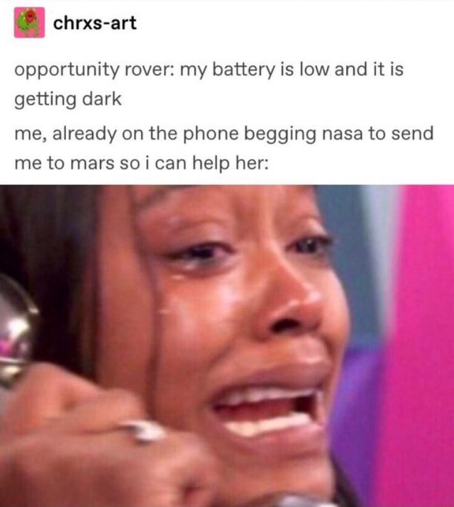 Opportunity rover: my battery is low and it is getting dark me, already ...