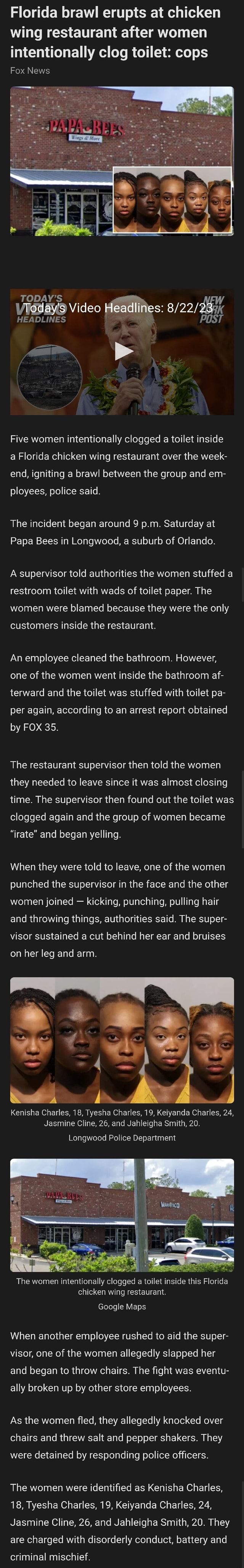 Florida brawl erupts at chicken wing restaurant after women ...