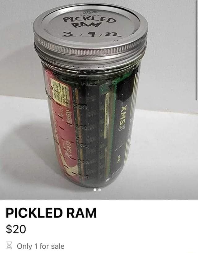 PICKLED RAM $20 Only for sale - iFunny