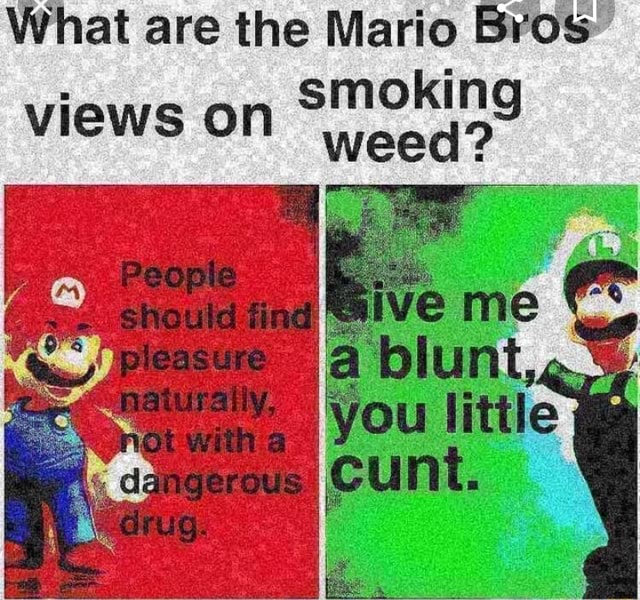 What are the Mario Bros smoking weed? views on - iFunny