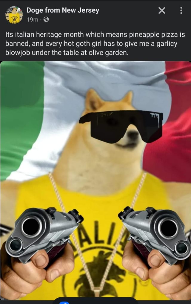 Doge from New Jersey Its italian heritage month which means pineapple ...