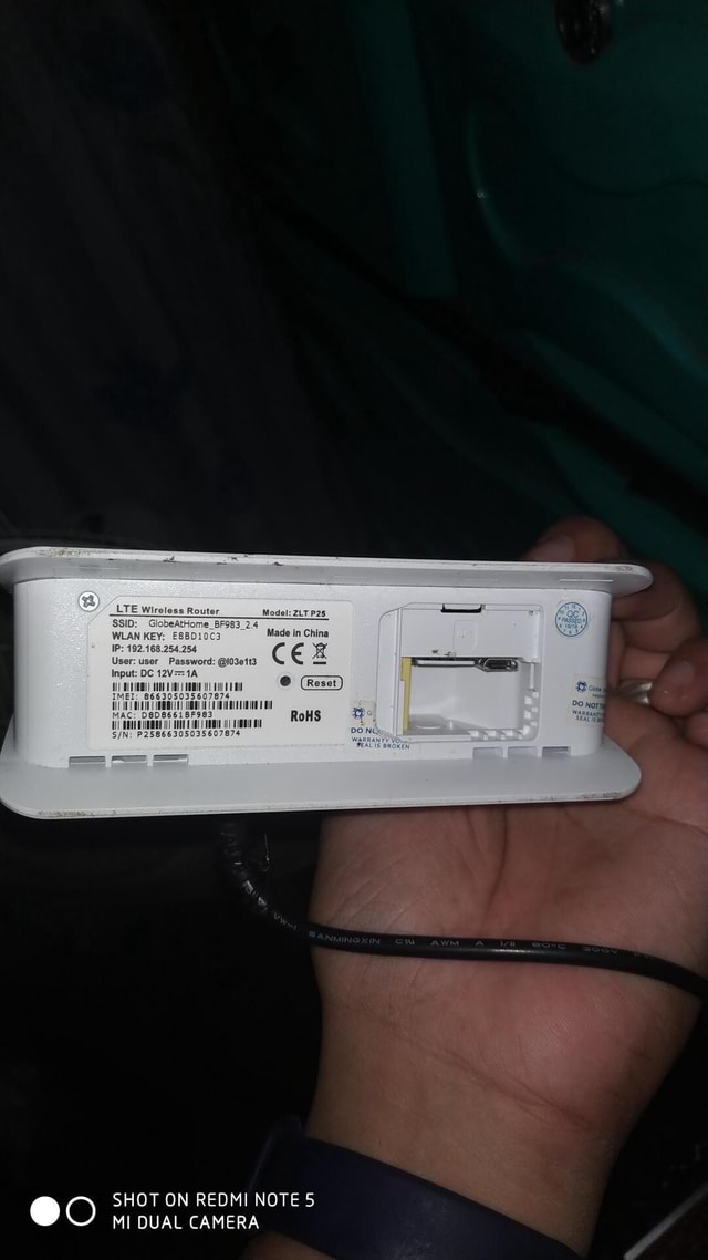 Bilbog - LTE Wireless Router Model: ZLT SSID: G WLAN KEY: Made in China ...