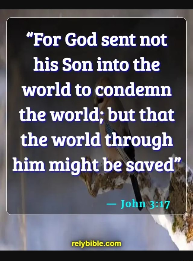 "For God sent not his Son into the world to condemn the world; but that ...