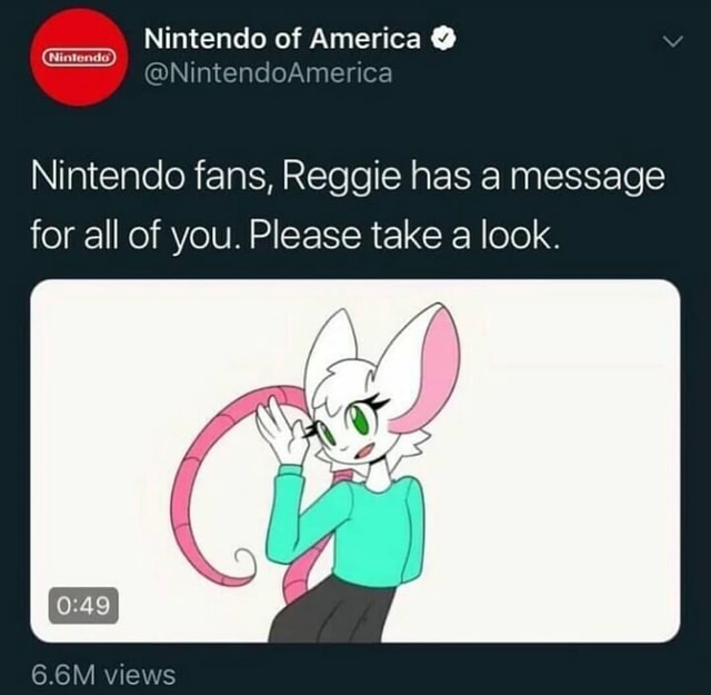 Nintendo fans, Reggie has a message for all of you. Please take a look ...