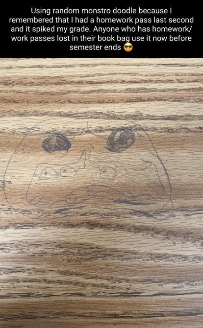 Using random monstro doodle because I remembered that had a homework ...