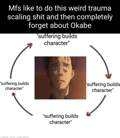 Mfs like to do this weird trauma scaling shit and then completely ...