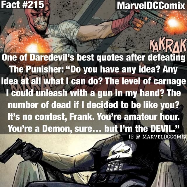 Fact #215 MarvelDCComix One of Daredevil's best quotes after defeating ...