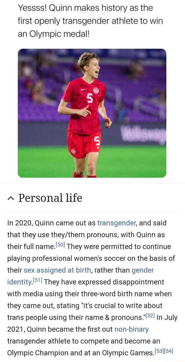 Yessss Quinn Makes History As The First Openly Transgender Athlete To Win An Olympic Medal