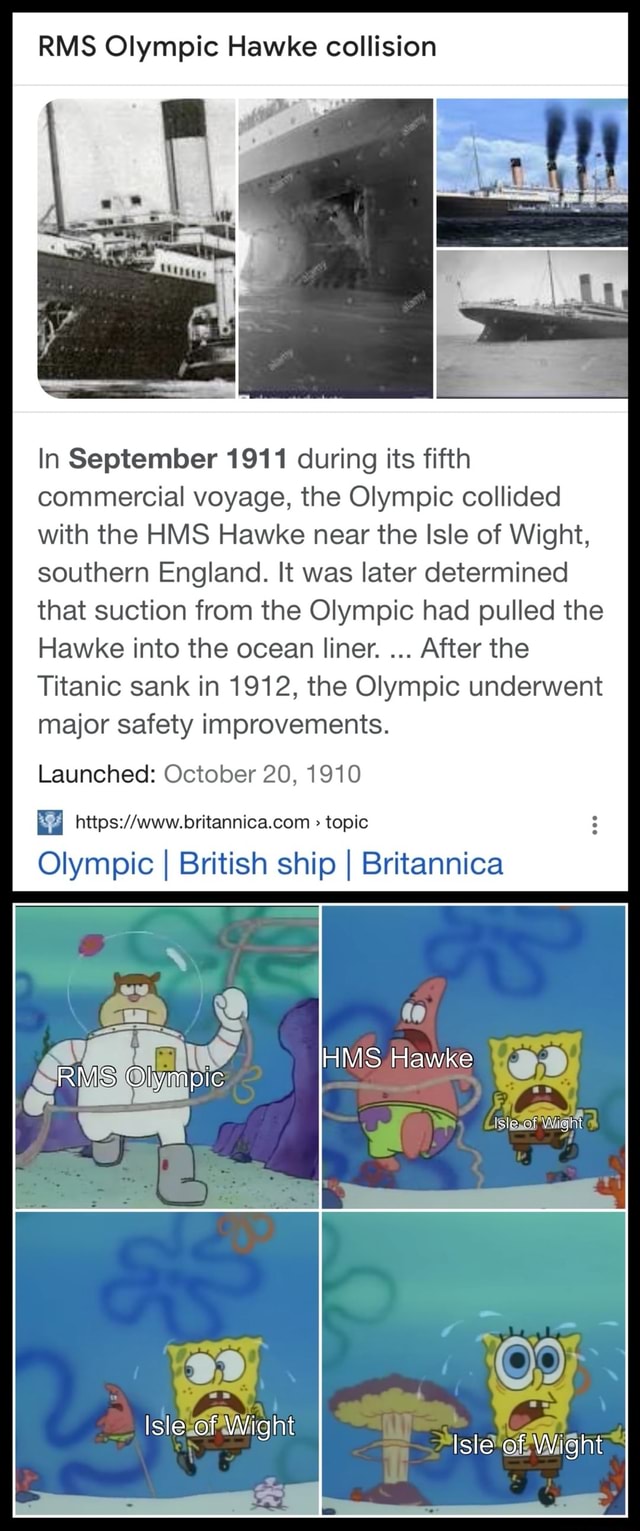 RMS Olympic Hawke collision In September 1911 during its fifth ...