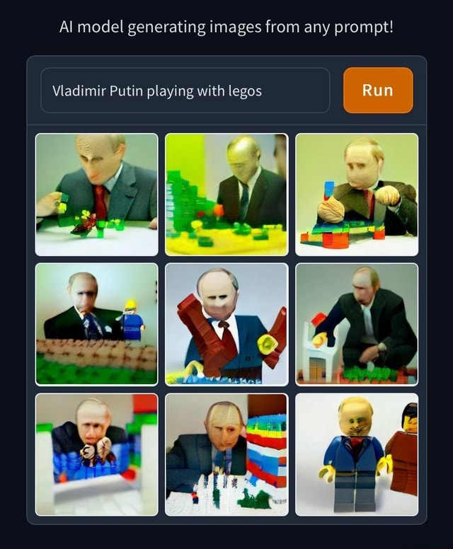 Al model generating images from any prompt! Vladimir Putin playing with ...