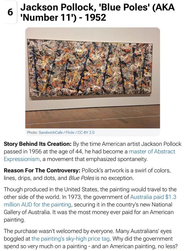 Jackson Pollock, 'Blue Poles' (AKA 'Number 11') 1952 Photo ...