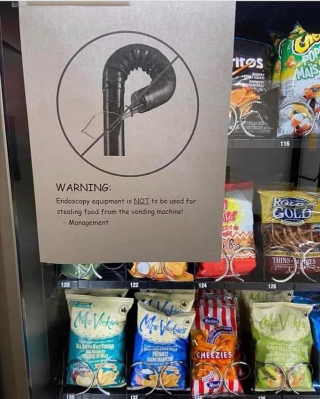 WARNING: Endoscopy equipment is NOT to be used for stealing food from ...