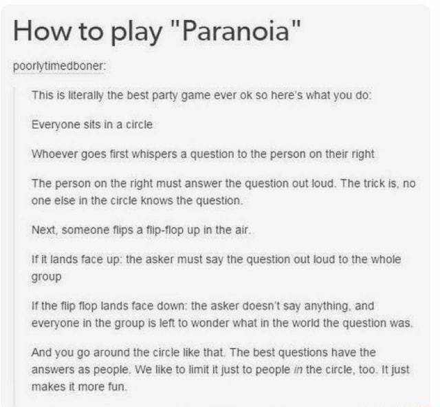 How to play "Paranoia" This is literally the best party game ever ok so ...