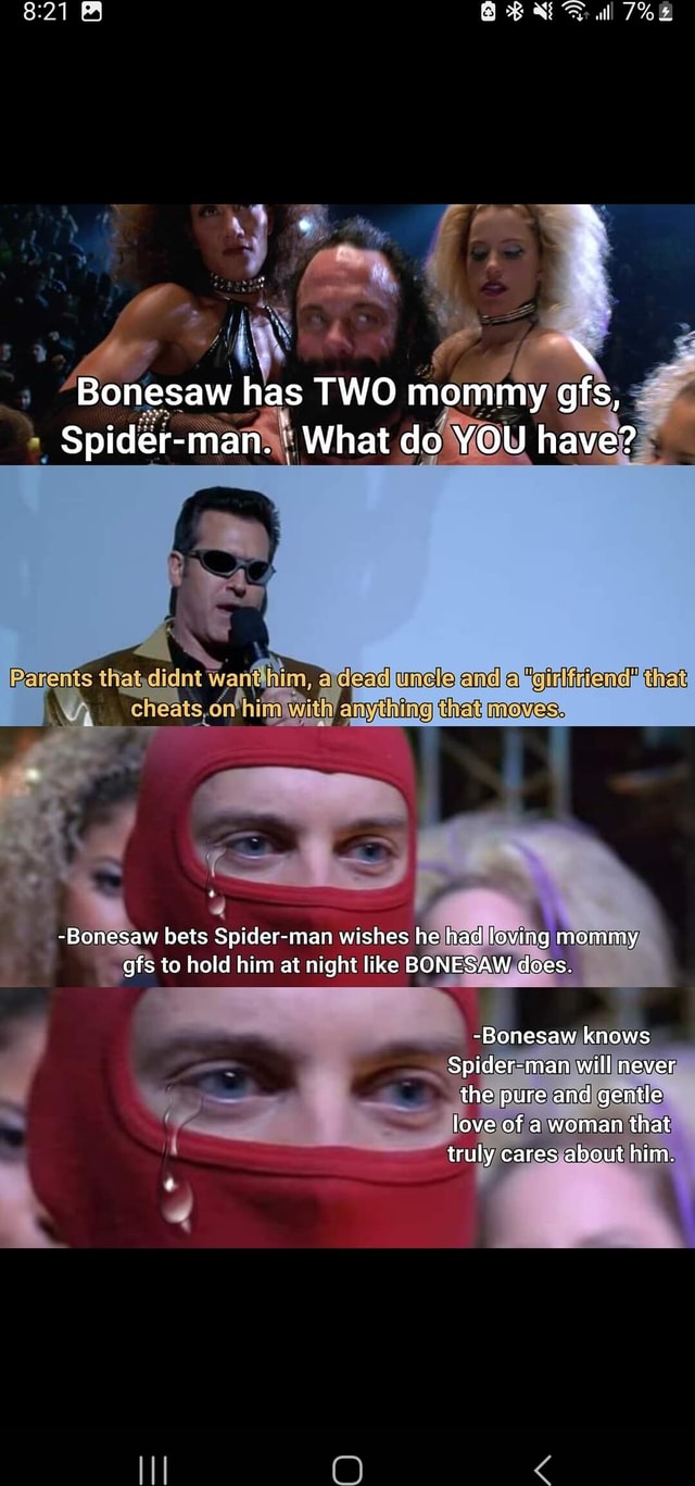 7% Bonesaw has TWO mommy gfs, Spider- -man' What do YOU have? Parents ...