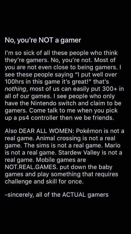No, you're NOT a gamer I'm so sick of all these people who think they ...