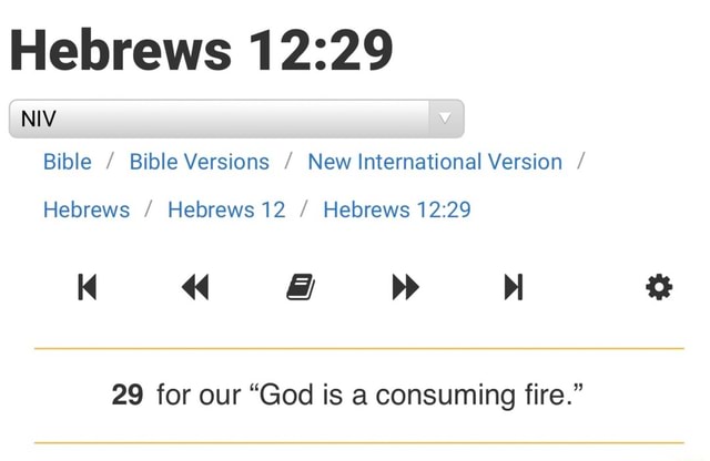 Hebrews 12:29 NIV Bible Bible Versions New International Version ...