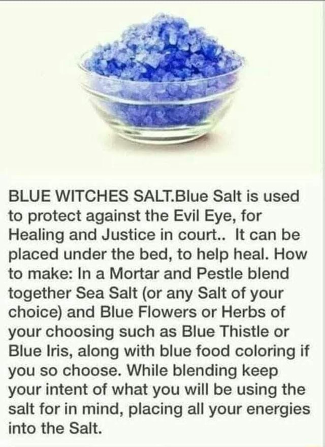 BLUE WITCHES SALT.Blue Salt is used to protect against the Evil Eye ...