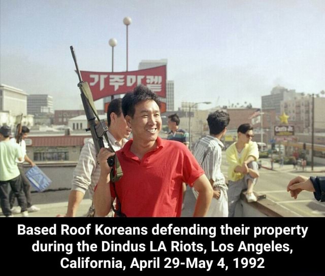 Based Roof Koreans defending their property during the Dindus LA Riots ...