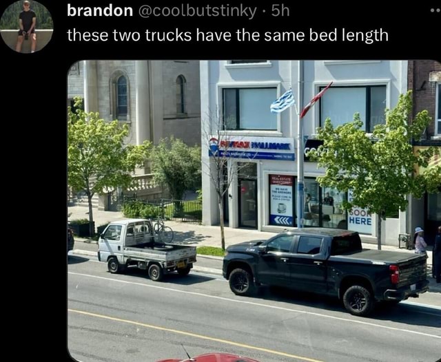 Brandon @coolbutstinky these two trucks have the same bed length - iFunny
