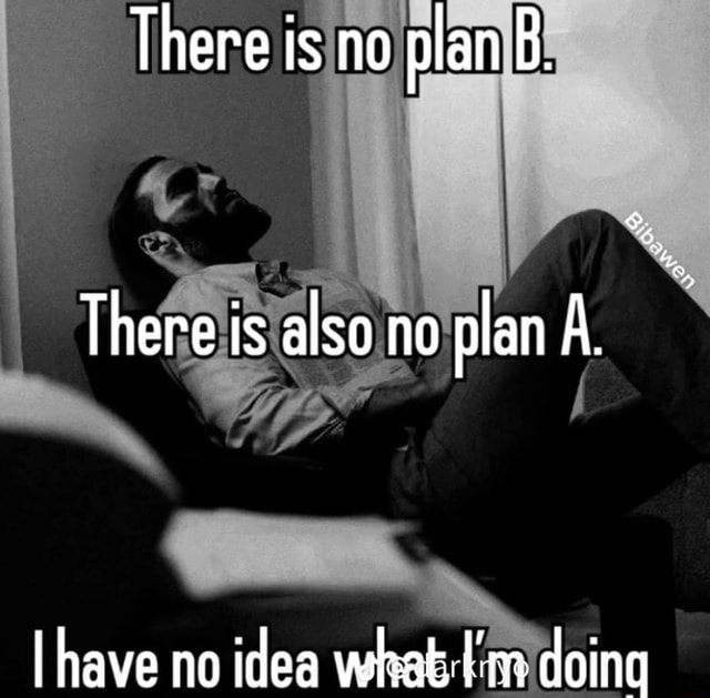 Gigachad Moment - There is no plan B. There is also no plan A. I have ...