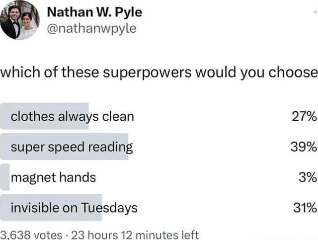 Which of these superpowers would you choose clothes always clean super ...