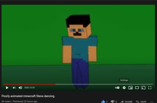 Poorly animated minecraft Steve dancing. Settings 36 views Premiered 22 ...