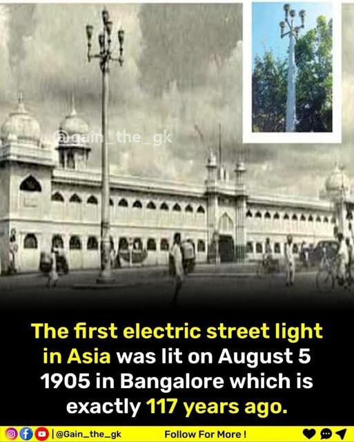 The first electric street light in Asia was lit on August 5 1905 in ...