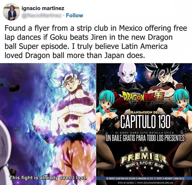 Ignacio martinez Follow Found a flyer from a strip club in Mexico offering free lap dances if ...