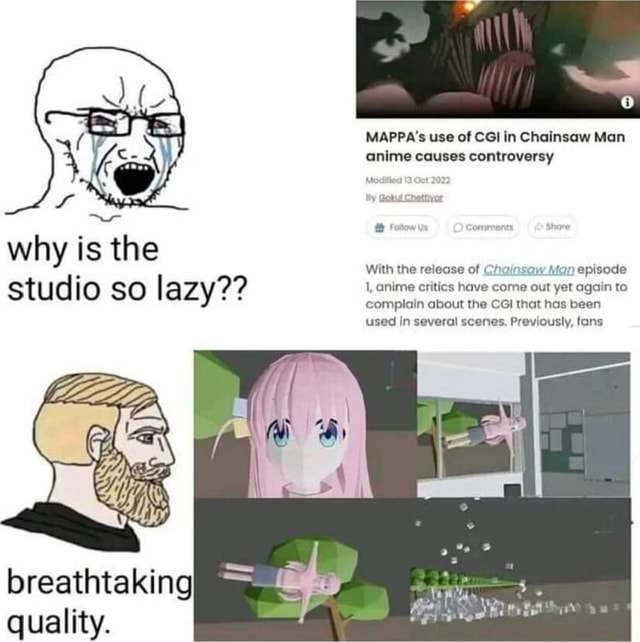 Why is the studio so lazy?? breathtaking MAPPA's use of CGI in Chainsaw ...