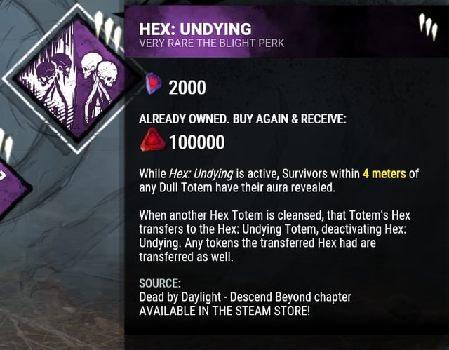 HEX: UNDYING VERY RARE THE BLIGHT PERK 2000 ALREADY OWNED. BUY AGAIN ...