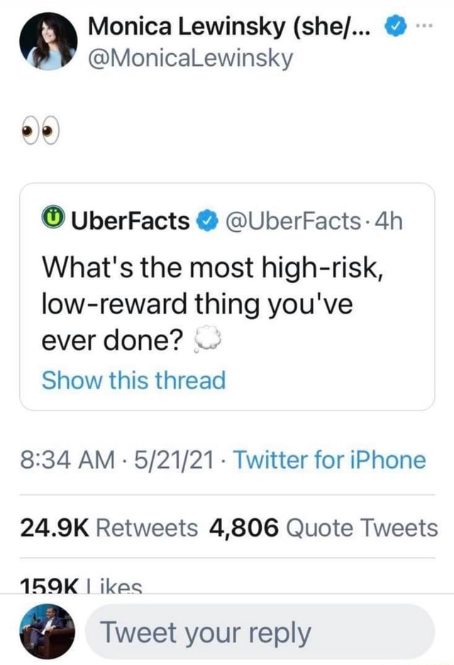 Monica Lewinsky (she/... @ @MonicaLewinsky UberFacts @ @UberFacts: What ...