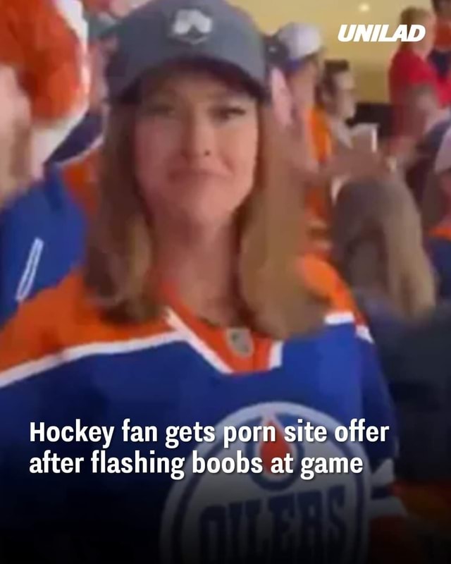 Hockey fan gets porn site offer after flashing boobs at game - iFunny