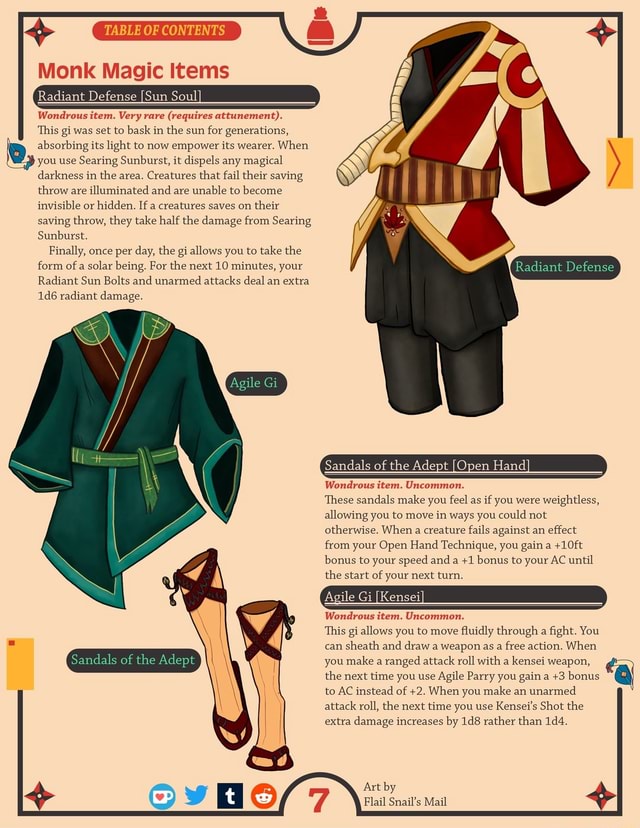 Monk Magic Items Radiant Defense [Sun Soul Wondrous item. Very rare ...