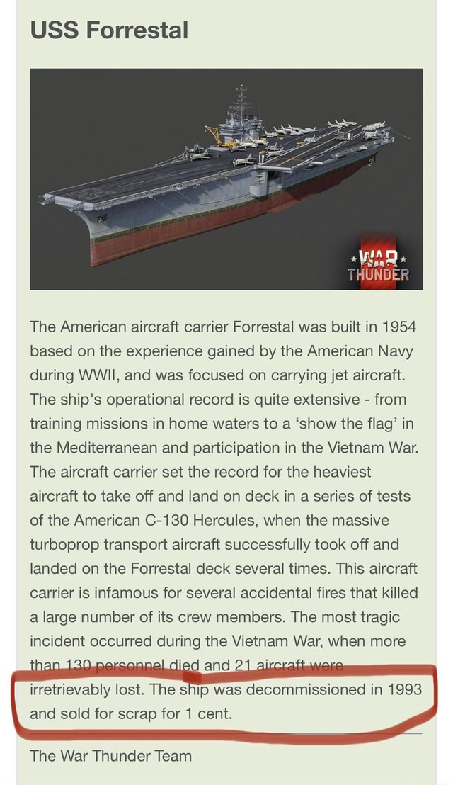 USS Forrestal THUNDER The American aircraft carrier Forrestal was built ...