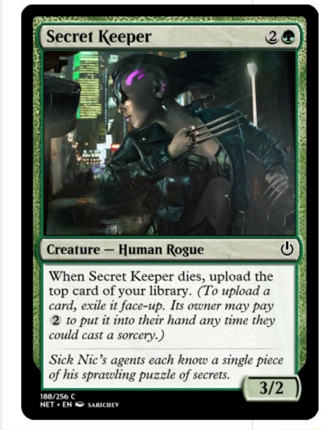 7 o o E E O When Secret Keeper dies, upload the top card of your ...