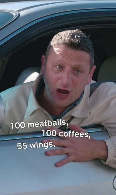 100 meatballs, 'TOO. coffees, 55 wings, - iFunny