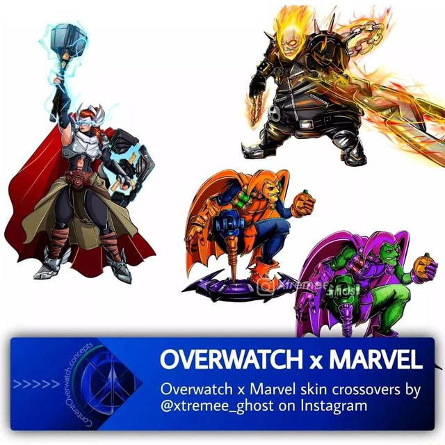 OVERWATCH MARVEL Overwatch x Marvel skin crossovers by @xtremee_ghost ...