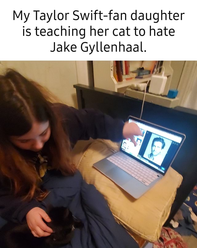 My Taylor Swift-fan daughter is teaching her cat to hate Jake - iFunny