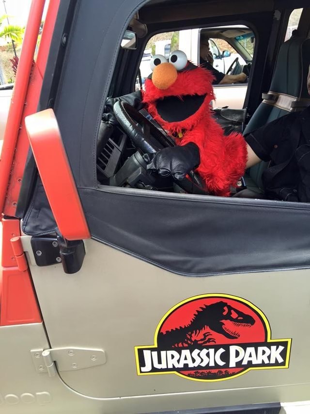 Elmo is driving my Jurassic Park Jeep! - JURASSIC PARK - America’s best ...