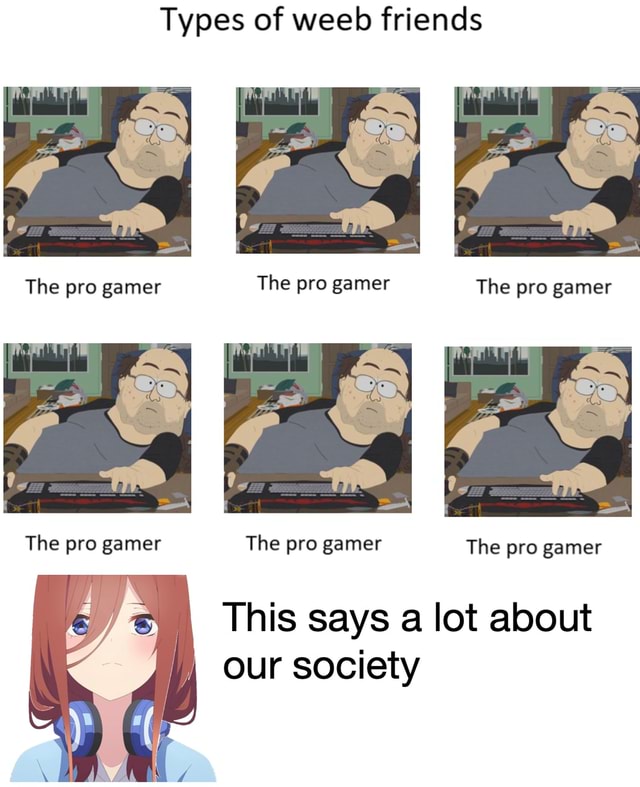 Types of weeb friends The pro gamer The pro gamer The pro gamer The pro ...