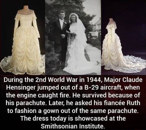 During the World War in 1944, Major Claude Hensinger jumped out of a B ...