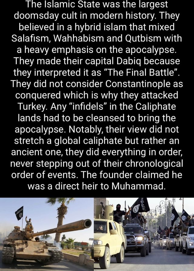 The Islamic State was the largest doomsday cult in modern history. They ...