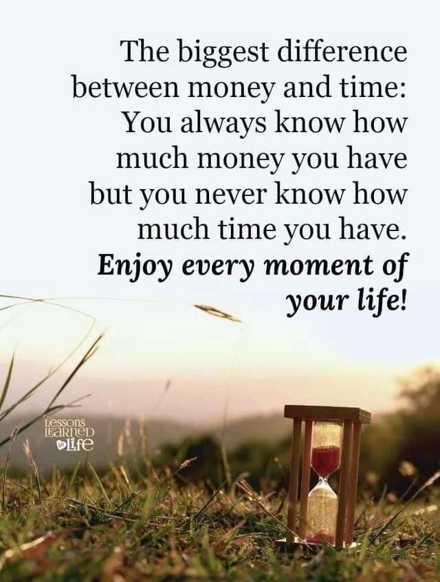 The biggest difference between money and time: You always know how much ...